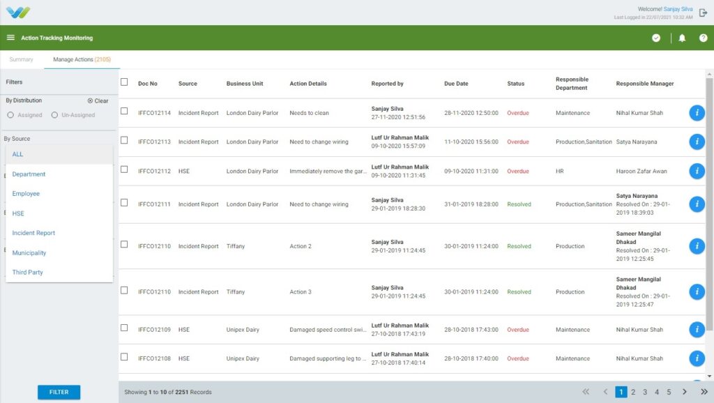Non-conformance Tracking & Resolution - Winaim